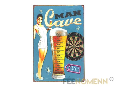 Plaque Métal Déco Vintage 10 Règles De La Bière Pin Up Man Cave