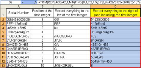 diaplaying only numeric values in a cell with alpha numeric characters
