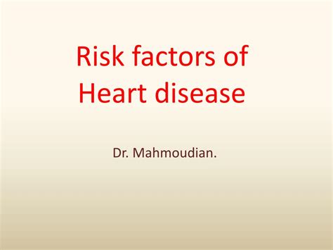 Ppt Risk Factors Of Heart Disease Powerpoint Presentation Free