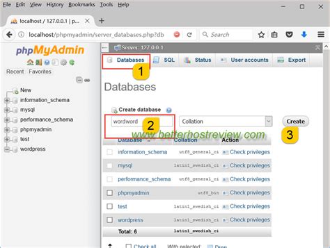 create mysql database in phpmyadmin on your computer better host review