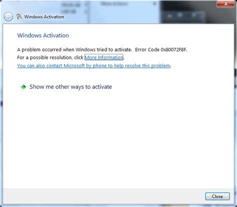 windows 7 a problem occured when windows tried to active