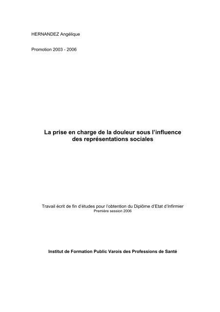 la prise en charge de la douleur sous l influence objectif infirmier