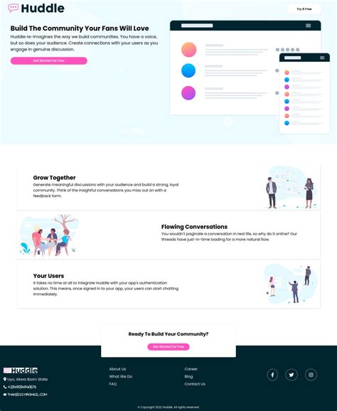 frontend mentor huddle landing page using html and css coding