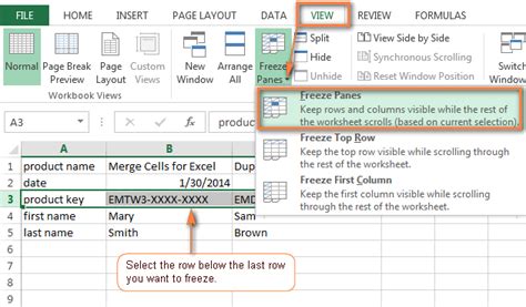 how to freeze panes to lock rows or columns excel examples