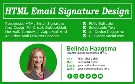 create clickable html email signature by arifahmed330 fiverr
