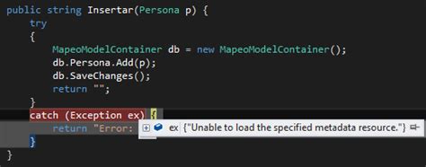 entity framework unable to load the specified metadata resource the
