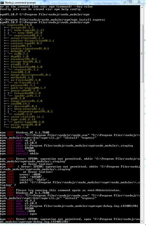 node js installation of express in node js stack overflow