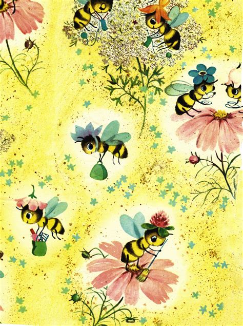 Spring Bees Vintage Wrapping Paper A Photo On Flickriver