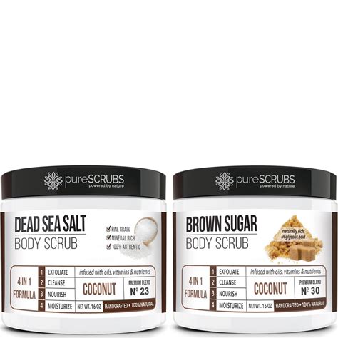 Purescrubs Coconut Dead Sea Salt Scrub Brown Sugar Body