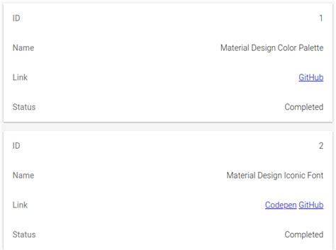 material design data table codepen