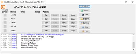 xampp control panel