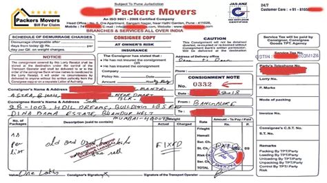 Packers And Movers Bill For Claim Gst Approved