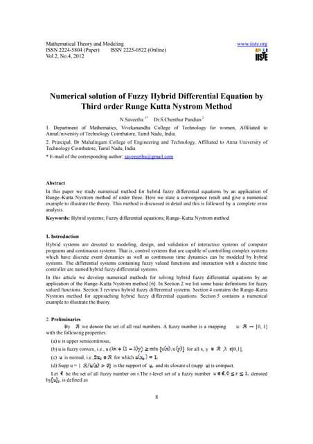 11 [8 17]numerical Solution Of Fuzzy Hybrid Differential Equation By