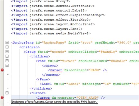 instances of javafxscenecursor cannot be created by fxml loader debugcn