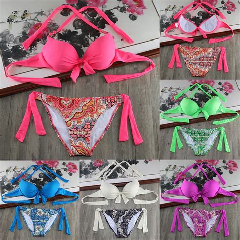 Buy New Beach Push Up Bra Bikini Set Swimsuit Women