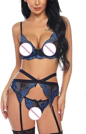 Rtyoo Mujer Sexy De Cuero En Lenceríaconjunto De Encaje Sexual Lencería