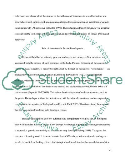 role of hormones in sexual development and behaviour essay