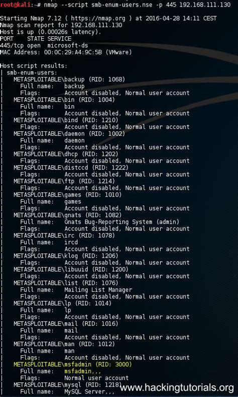 metasploitable 2 enumeration hacking tutorials