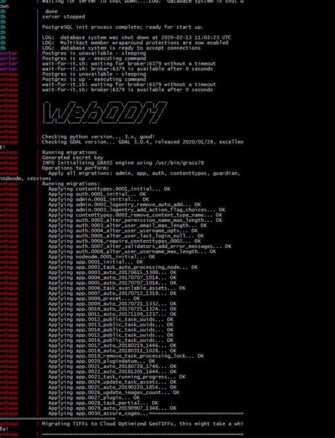 problem during the installation of webodm webodm opendronemap community