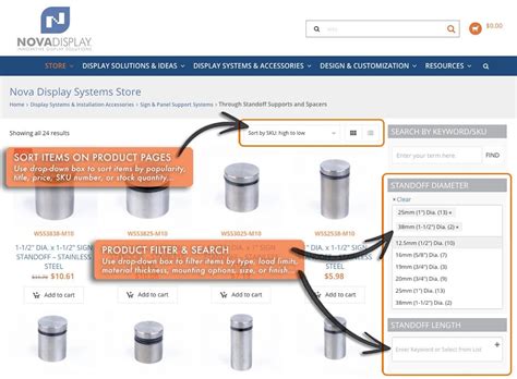 web store product search and filtering