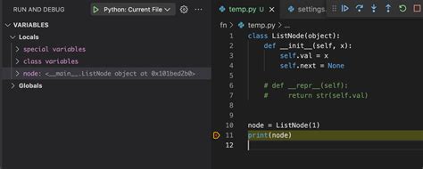how to print a object s value while debugging python in vscode