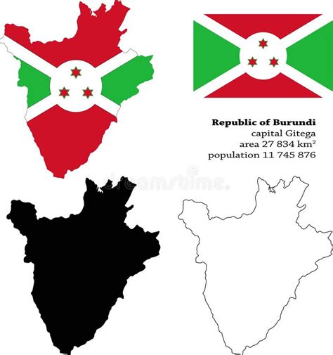 Infographic For Burundi Detailed Map Of Burundi With Flag Stock Vector