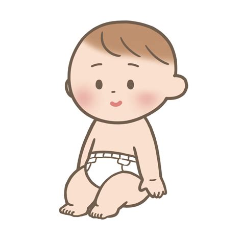 座っている赤ちゃんのイラスト🎨【フリー素材】｜看護roo [カンゴルー]
