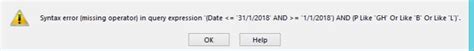 syntax error missing operator in query expression msaccess