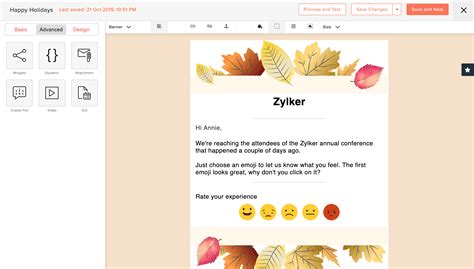email template editor zoho campaigns