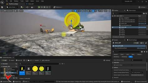 unreal engine 5 collecting items or gold by keyboard shortcut or