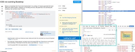 html css not overiding bootstrap stack overflow