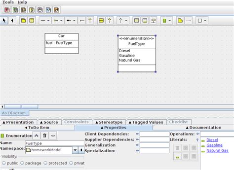 uml class diagram enum stack overflow