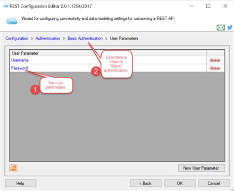 how to dynamically set a user parameter in a rest connection