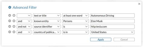 Advanced Search Options Weblyzard Technology