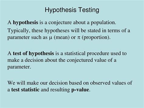 Ppt Hypothesis Testing Powerpoint Presentation Free Download Id