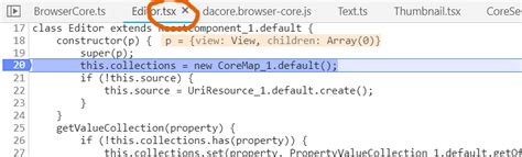 in chrome devtools in all my tsx source files syntax highlighting and