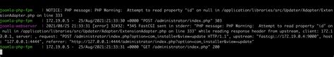 [4] attempt to read property id on null in extensionadapter php