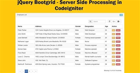 codeigniter ajax crud application using jquery bootgrid