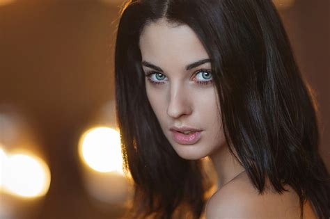 Hd Wallpaper Womans Face Alla Berger Women Model Portrait Blue