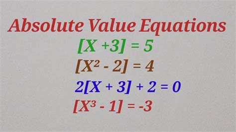 How To Solve Absolute Value Equations [algebra Basics] Youtube
