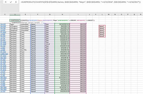 excel using countifs to count only unique values based on a defferent