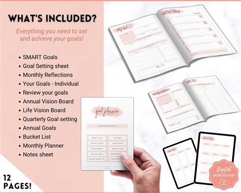 Goal Journal Printable Bundle 2023 Goals Planner Smart Goal Setting