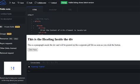 print the content of a div element in javascript delft stack