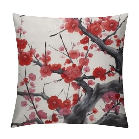 Comio Cherry Blossoms Body Pillow Cover Watercolor Sakura Flower