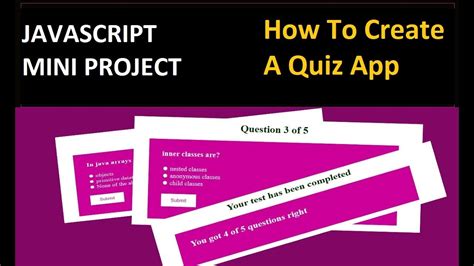 how to create a quiz app in javascript live javascript project youtube