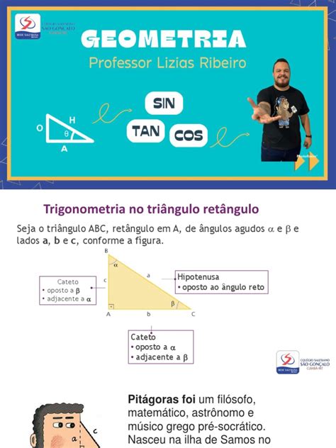 Aula 01 Triangulo Retangulo E Relaçoes Metricas No Triangulo Retangulo