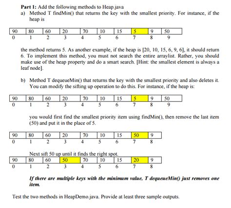 solved part 1 add the following methods to heap java a