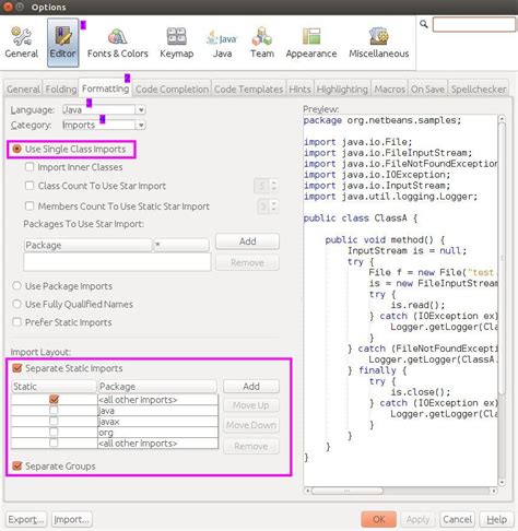 how to import a class in java netbeans várias classes