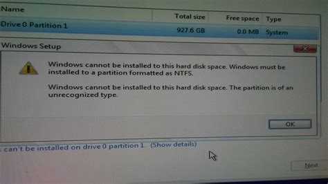 Windows Must Be Installed To A Partition Formatted As Ntfs Trying To