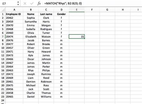 how to use the match function in excel excel glossary perfectxl